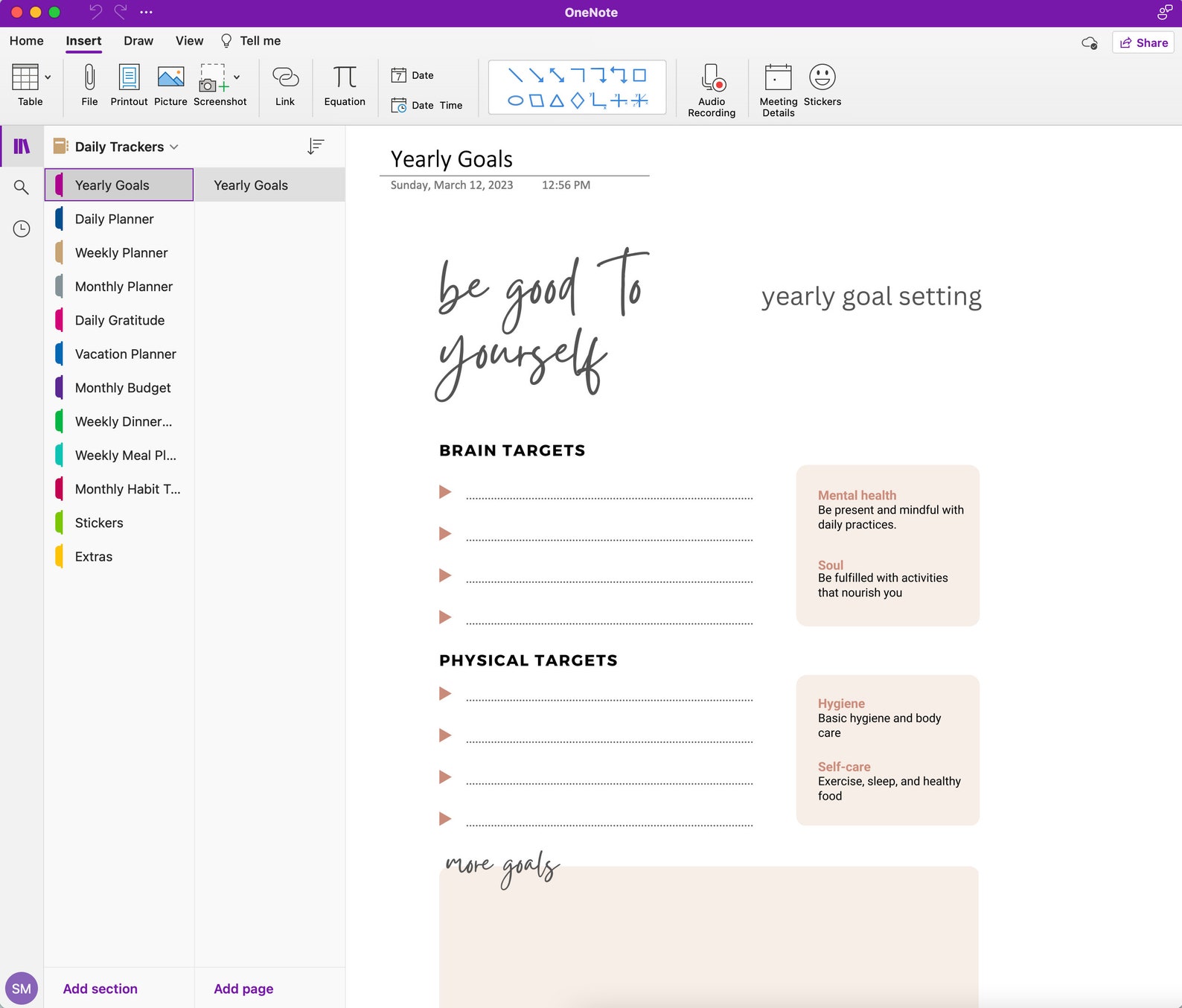 Onenote Planner, Positive Affirmation Planner - Be Organized, Be ...