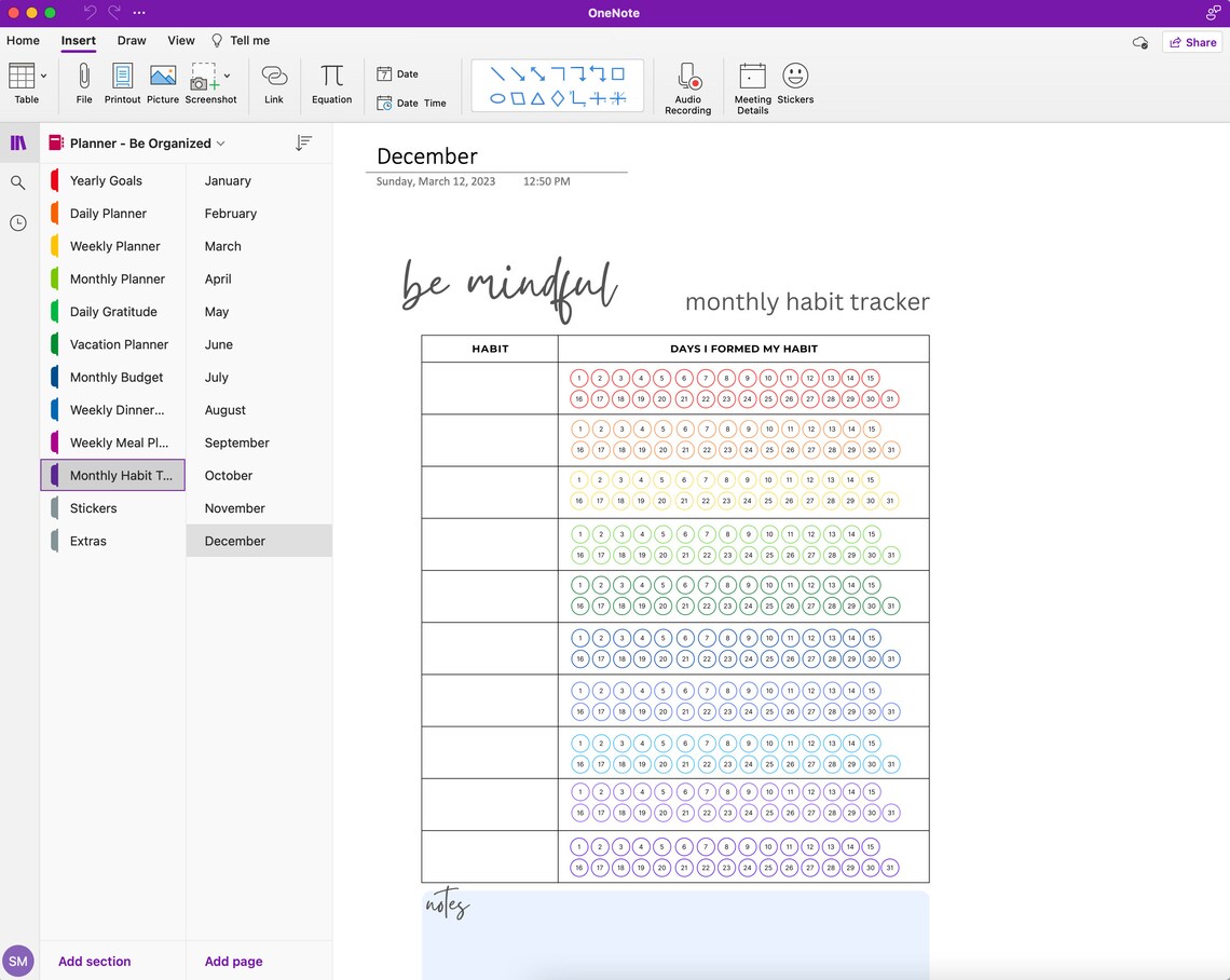 Onenote Planner Positive Affirmation Rainbow Planner Be - Etsy