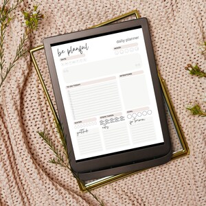 Positive Affirmation Daily Planner Template - Neutral Boho Design - Etsy