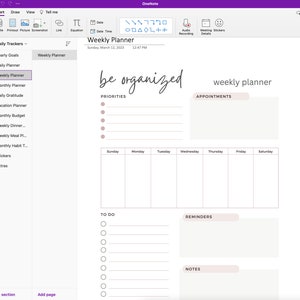 Onenote Planner, Positive Affirmation Planner - Be Organized, Be ...