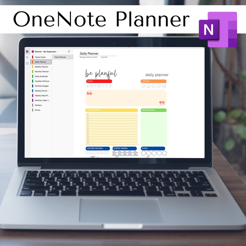 Onenote Planner, Positive Affirmation Rainbow Planner - Be Organized ...
