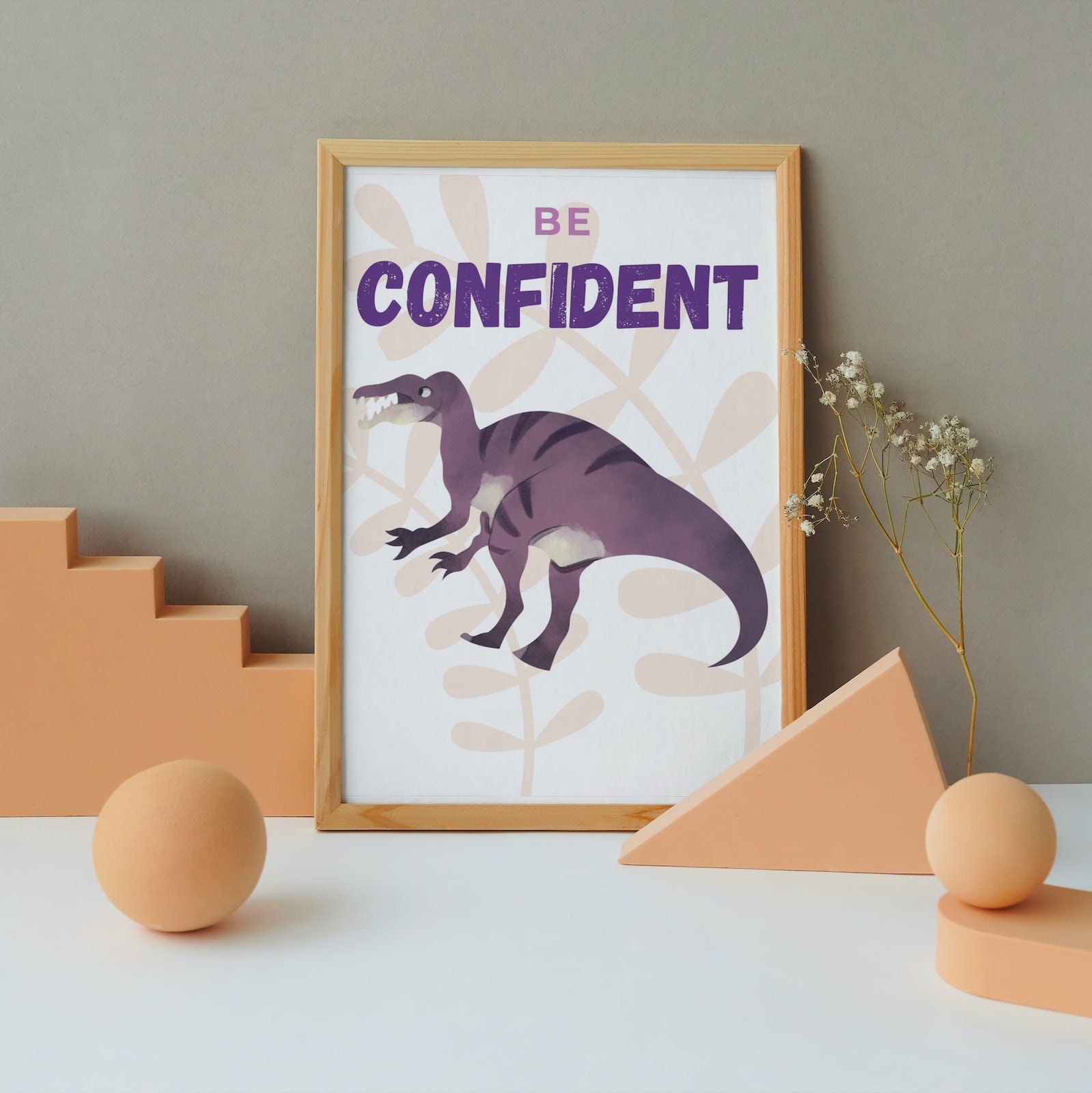 Dinosaur Positive Affirmation Printable - Be Confident - Nursery Prints ...