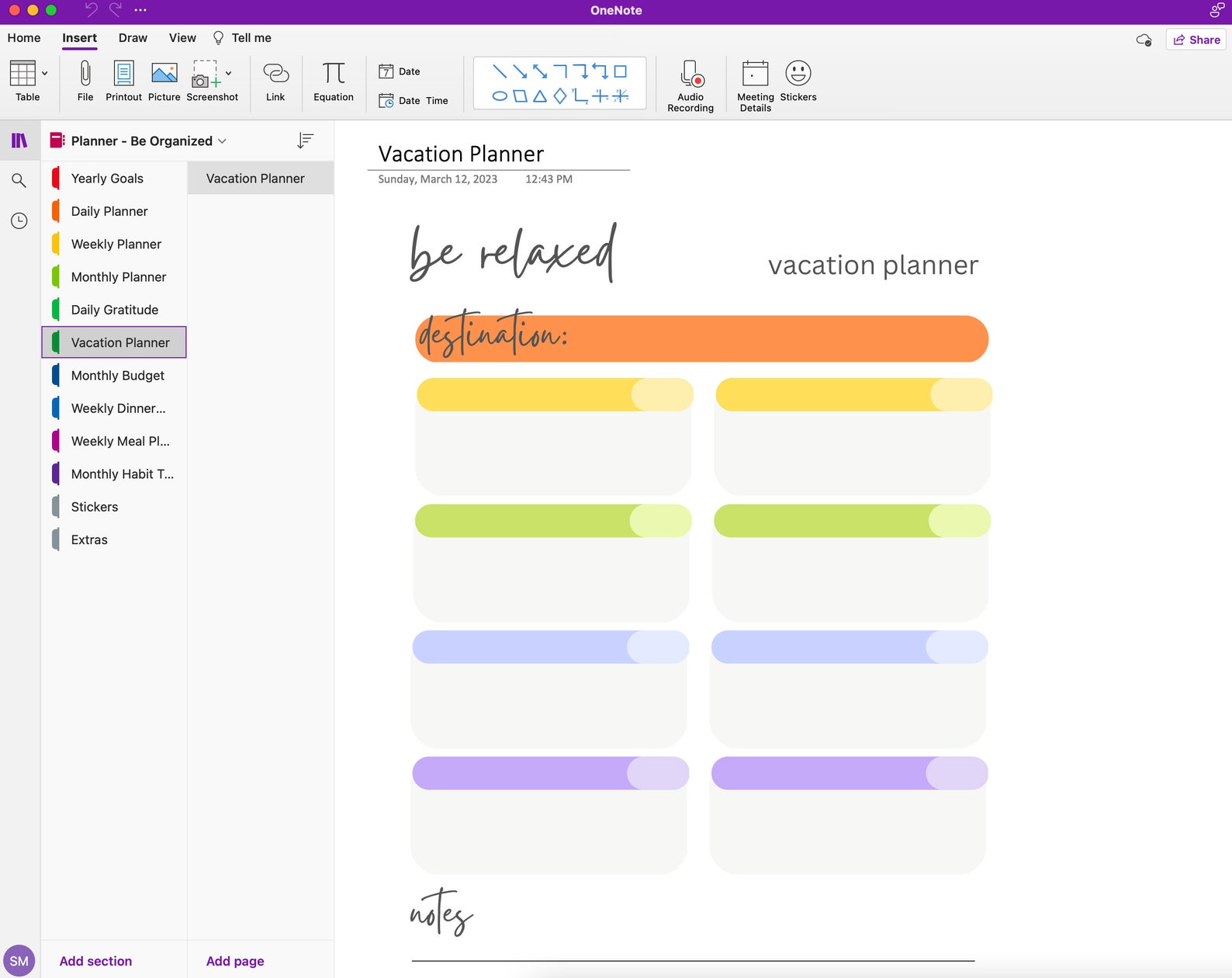 Onenote Planner Positive Affirmation Rainbow Planner Be - Etsy