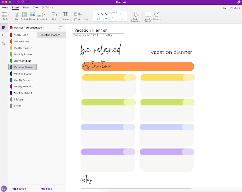 Onenote Planner Positive Affirmation Rainbow Planner Be - Etsy