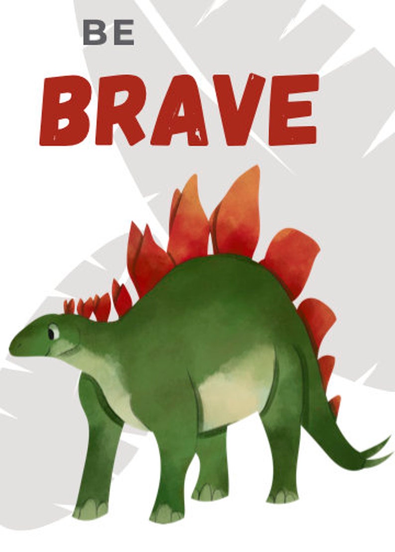 Dinosaur Positive Affirmation Printable - Be Brave - Nursery Prints ...