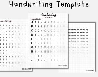 Handwriting Template - Etsy