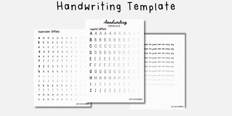 Handwriting Template - Etsy
