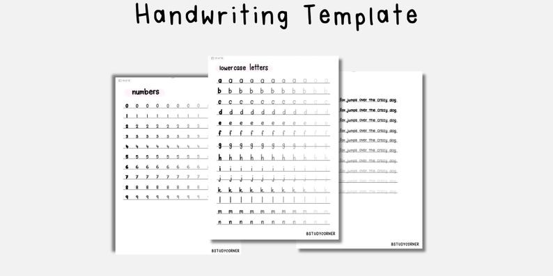 Handwriting Template - Etsy