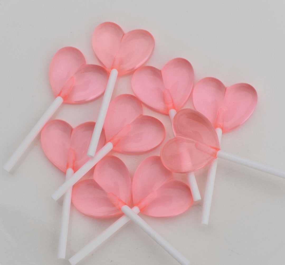 Realistic Pink Heart Lollipops, Slime Charm, Fake Bake Supply ...
