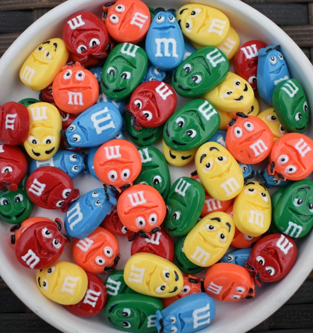 Realistic M Chocolate Candy With Faces Mix Cabochons, Slime Charm, Fake ...