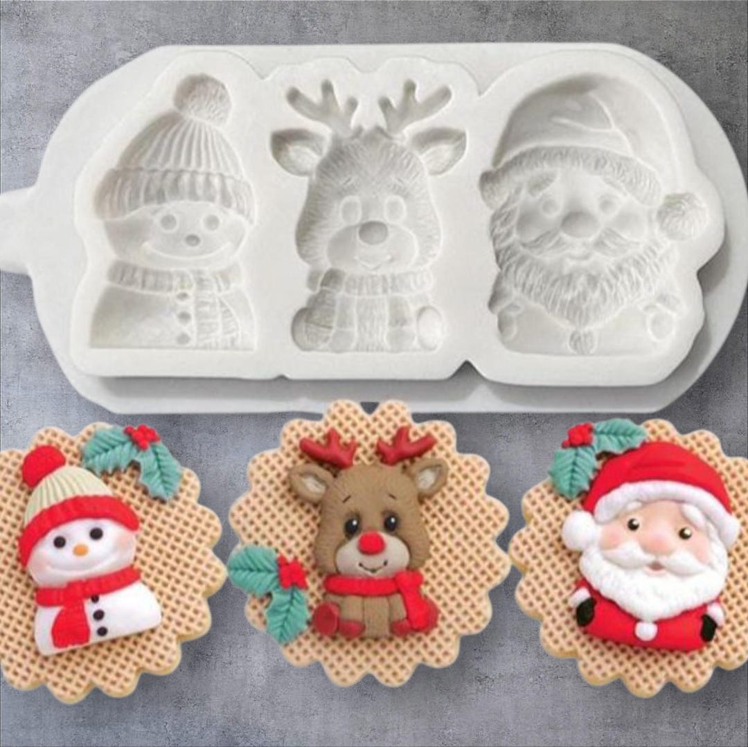 Christmas Santa, Snowman, Reindeer Silicone Mold, Candle Molds, Fake ...