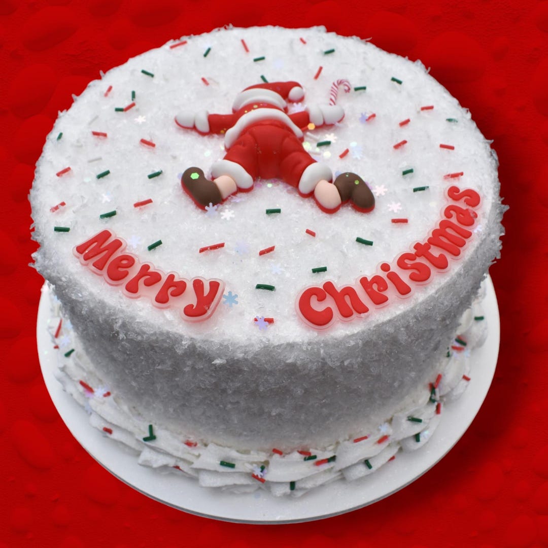Splat Santa Snow Fake Cake, Fake Cake, Home Decor, Faux Cake, Snow Cake ...