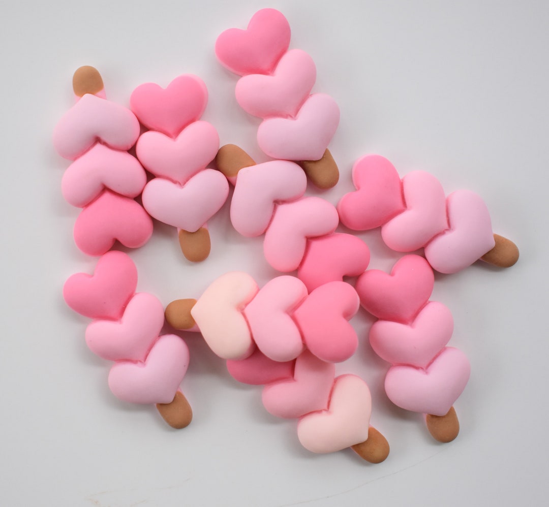 Valentine Heart Cabochons, Slime Charm, Fake Bake Supply, Cabochons ...
