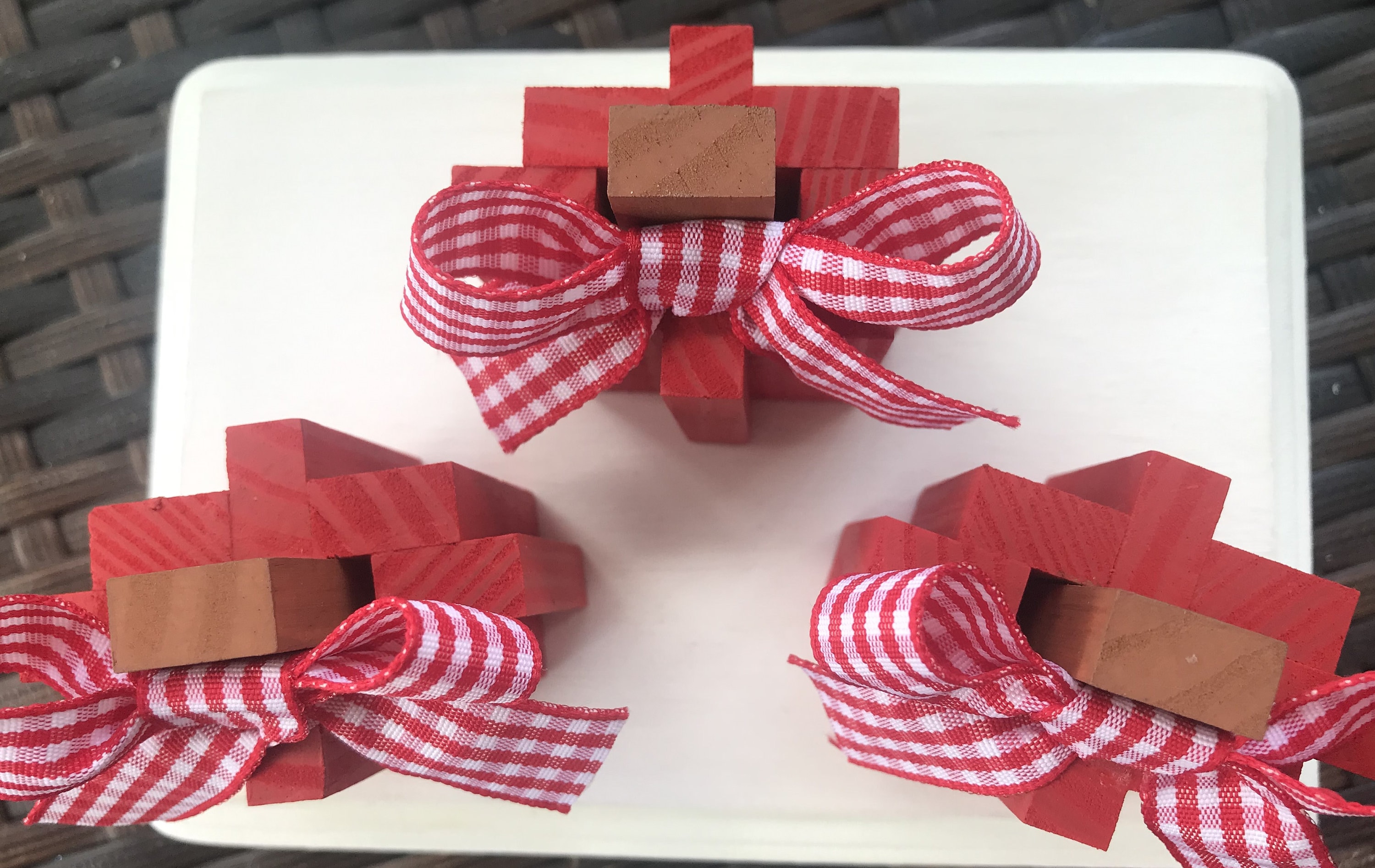 Set of 3 Wooden Apples Jenga Block Apples Fall Decor Tiered - Etsy