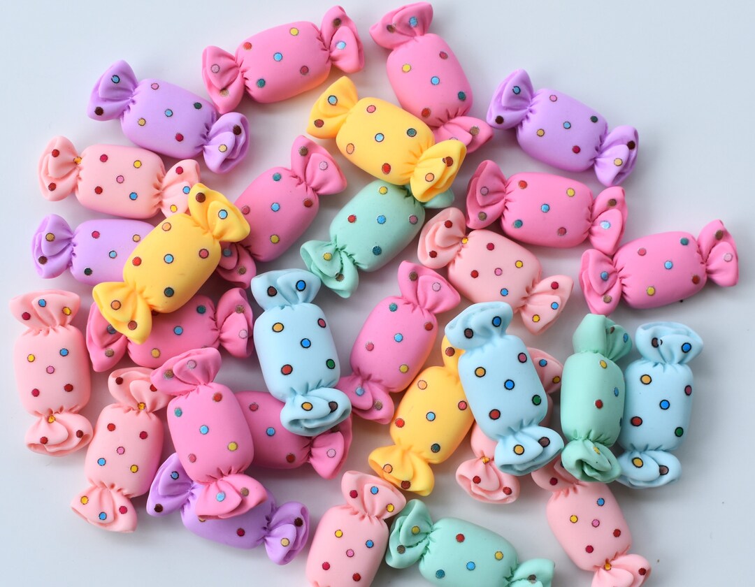 Set of 5 Candy Cabochons, Slime Charms, Pastel Fake Candy, Cabochons ...