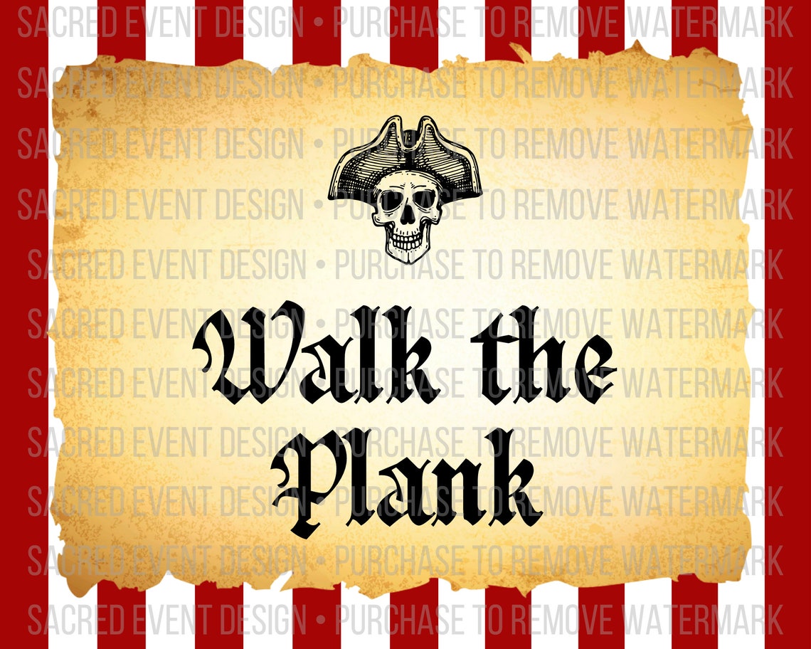 Pirate Party Printable Design Sign Bundle 10x8 - Etsy