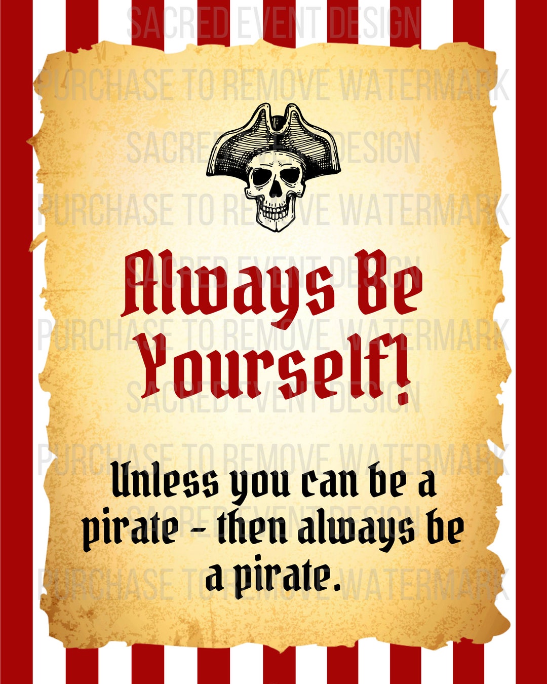 Pirate Party Printable Design Sign Bundle 8x10 - Etsy