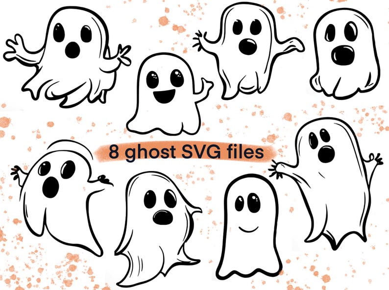 Ghost SVG Bundle, Halloween SVG, Ghost Clipart, Cute Ghost Cut Files ...