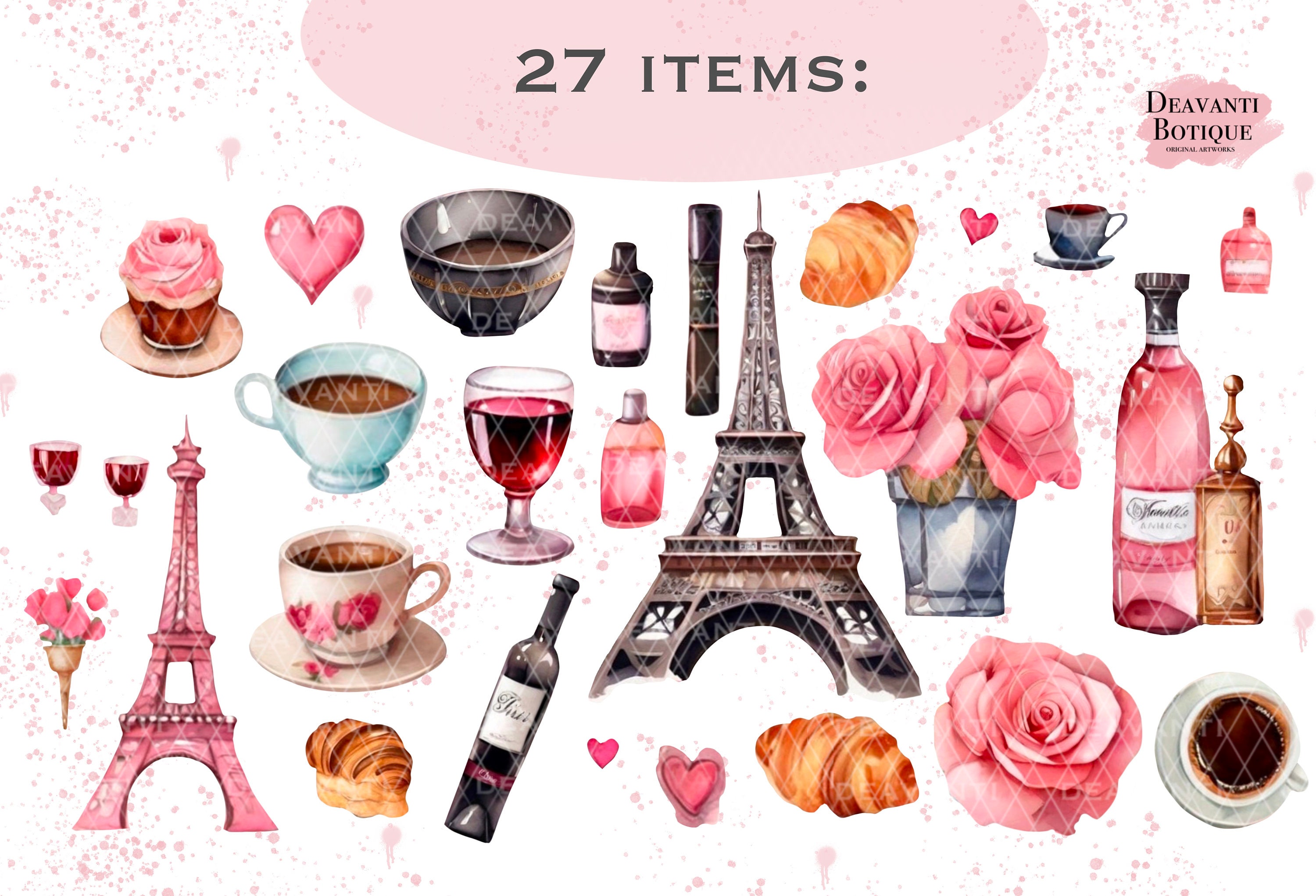 Digital Paper Craft, Paris Scrapbooking, Paris Bundle, Paris Paper ...
