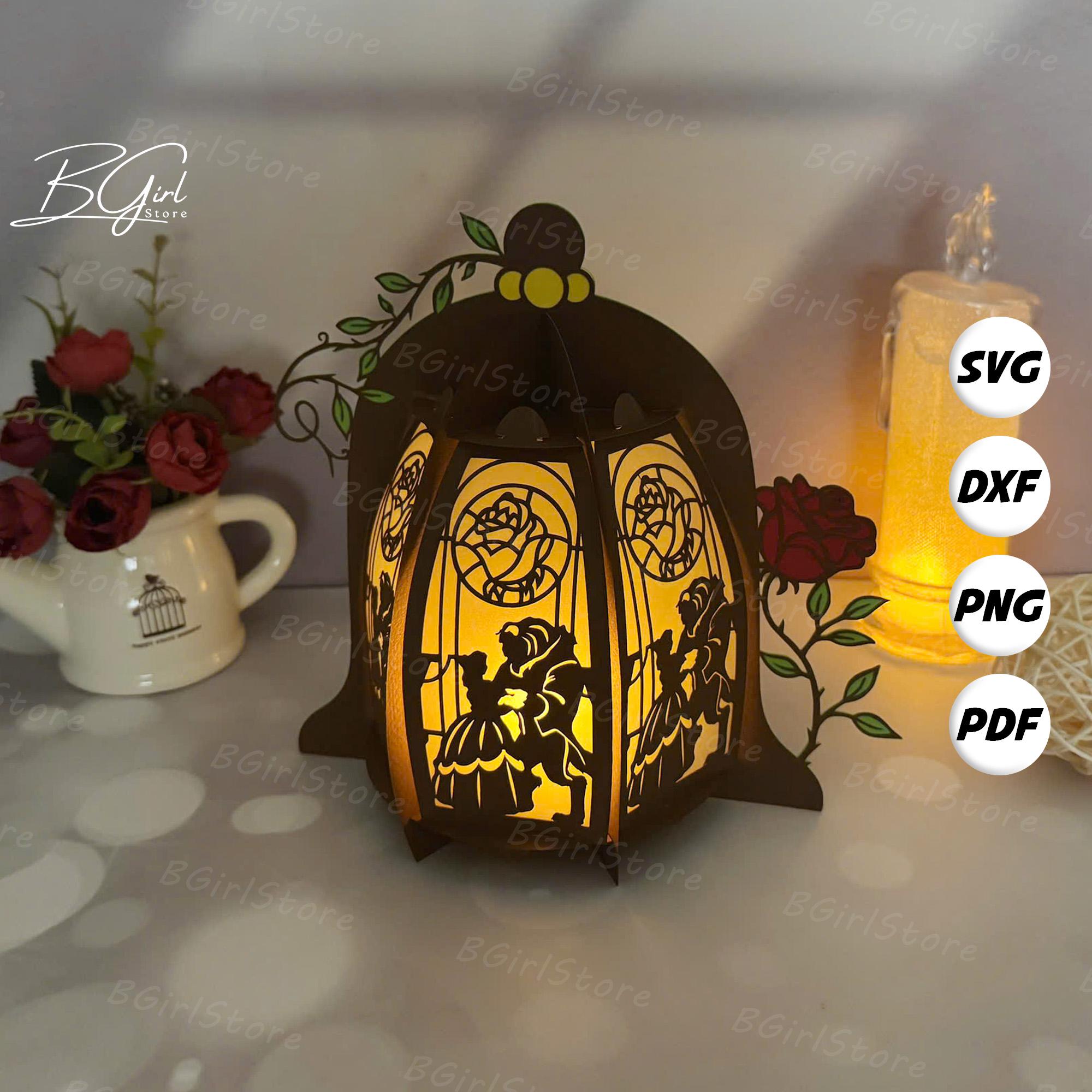 Princess Lantern PDF, SVG, Studio Template - DIY Princess Paper Cut ...