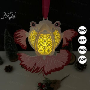 Fish Lantern SVG Goldfish Lantern Paper Cut Paper Cutting Template DIY ...