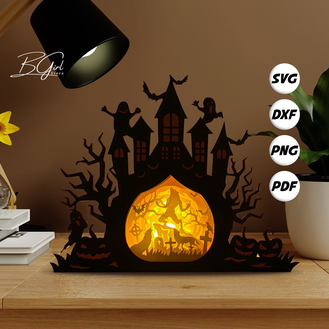 Werewolf Haunted Castle Lantern SVG for Cricut Projects DIY, Castle ...