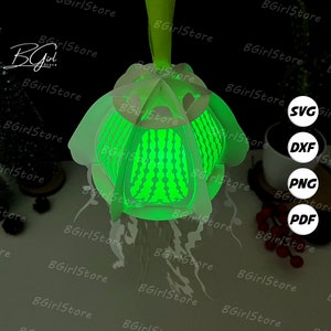 Jellyfish Lantern PDF, SVG, Studio Template - DIY Ocean Paper Cut ...