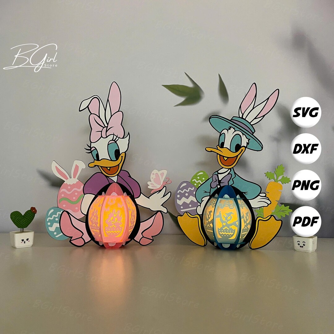 Pack 2 Lantern Duck Easter Lantern PDF, SVG, Studio Template - DIY ...