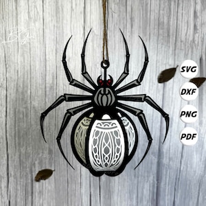 Spider Lantern PDF, SVG, Studio Template - DIY Spider Paper Cut ...