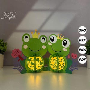 Frog Lantern PDF, SVG, Studio Template - DIY Frog Paper Cut Template ...