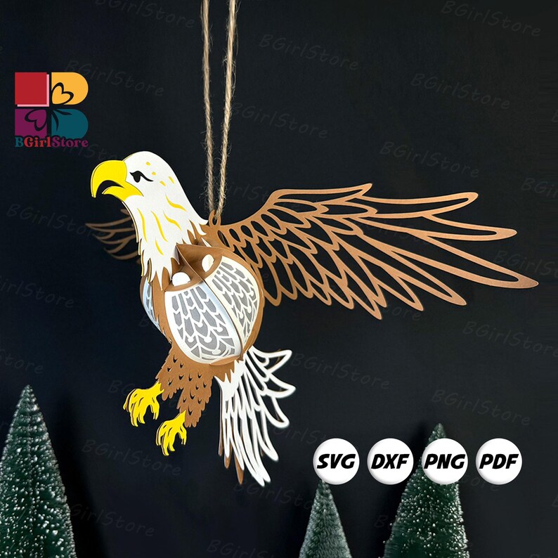 Eagle Lantern PDF, SVG, Studio Template - DIY Animal Paper Cut Template ...