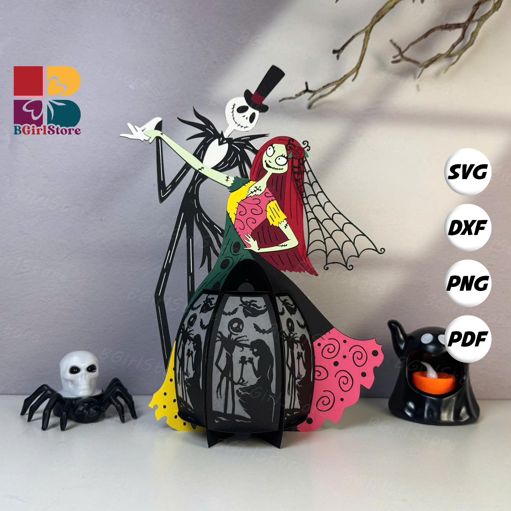 Nightmare Dance Couple Lantern PDF, SVG, Studio Template - DIY ...