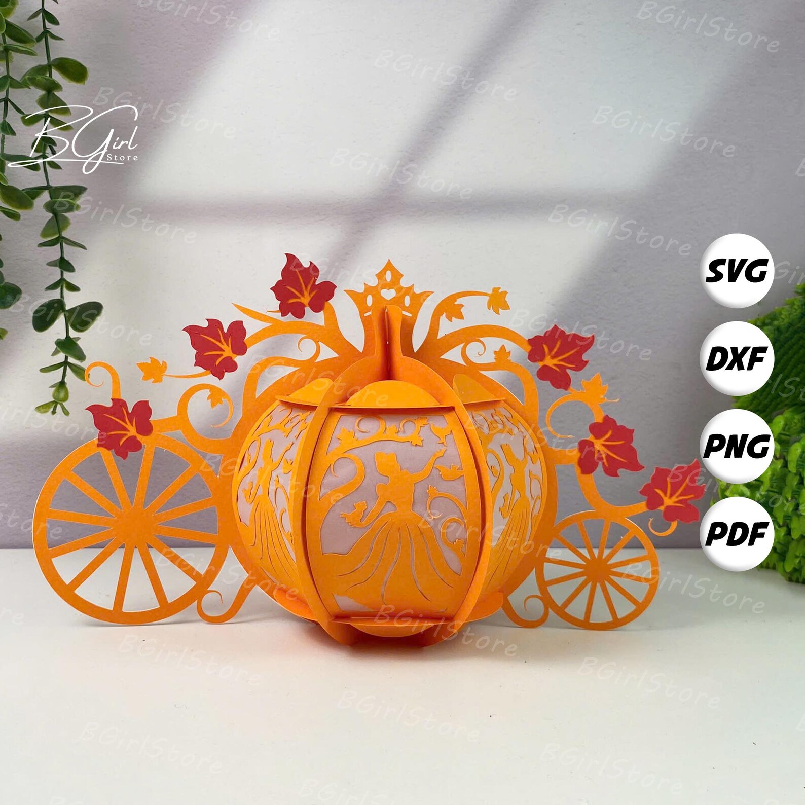 Princess Lantern PDF, SVG, Studio Template - DIY Princess Paper Cut ...