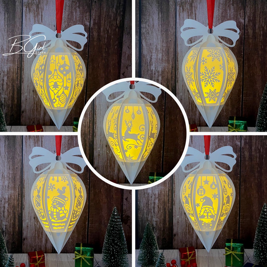 Pack 5 Christmas 1 Lantern Droplet SVG for Cricut Projects DIY, Paper ...