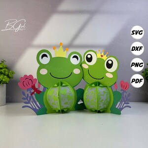 Frog Lantern PDF, SVG, Studio Template - DIY Frog Paper Cut Template ...