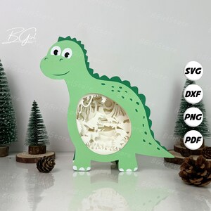 Dinosaurs 3 Paper Cut Dinosaurs Box Template, 3D Lantern Paper Cut ...