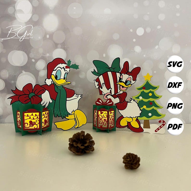 Pack 2 Duck Xmas Lantern PDF, SVG, Studio Template - DIY Duck Lantern ...