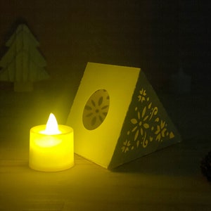 Christmas 4 Paper Cut Lantern Svg File, Christmas Pyramid Lantern Paper ...