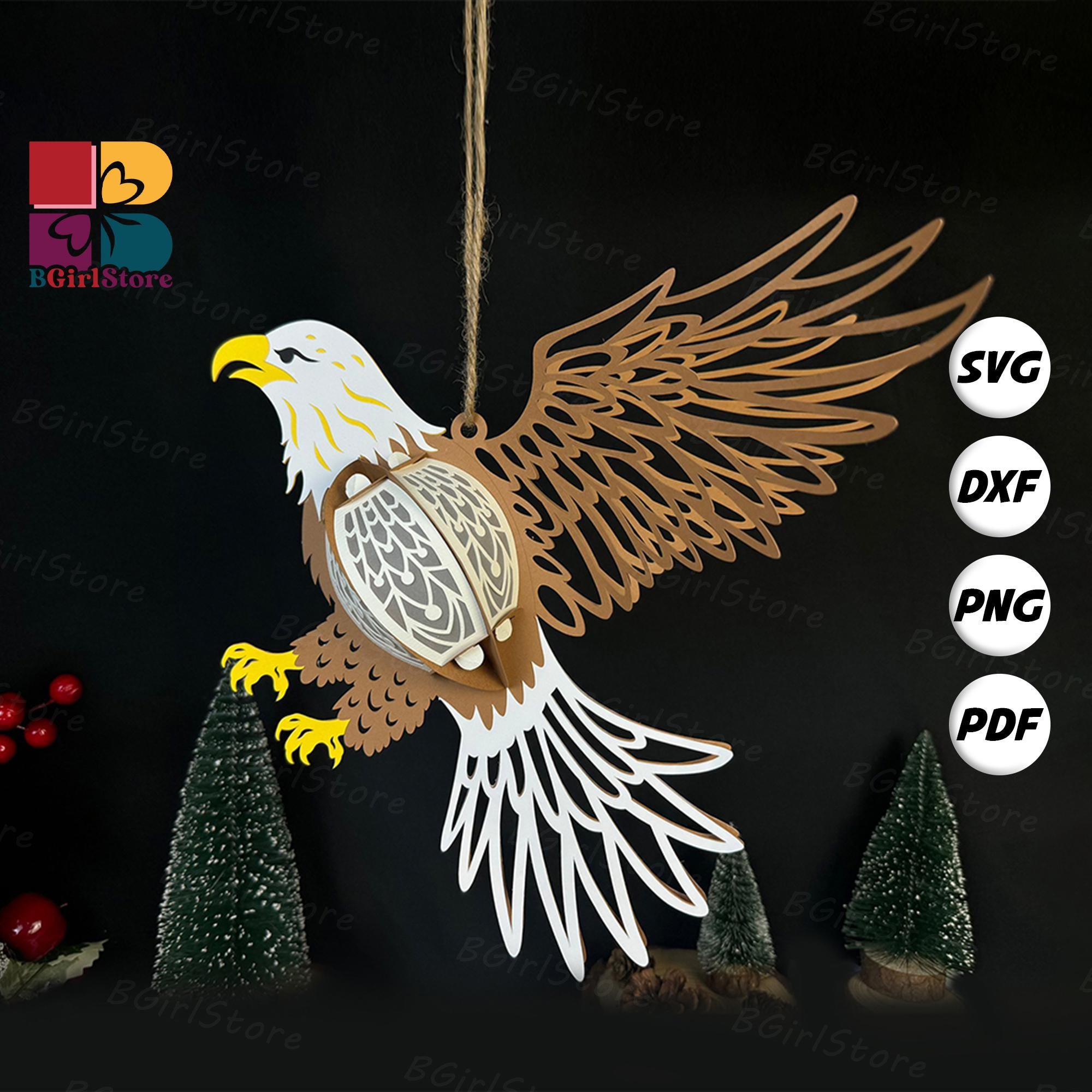 Eagle Lantern PDF, SVG, Studio Template - DIY Animal Paper Cut Template ...
