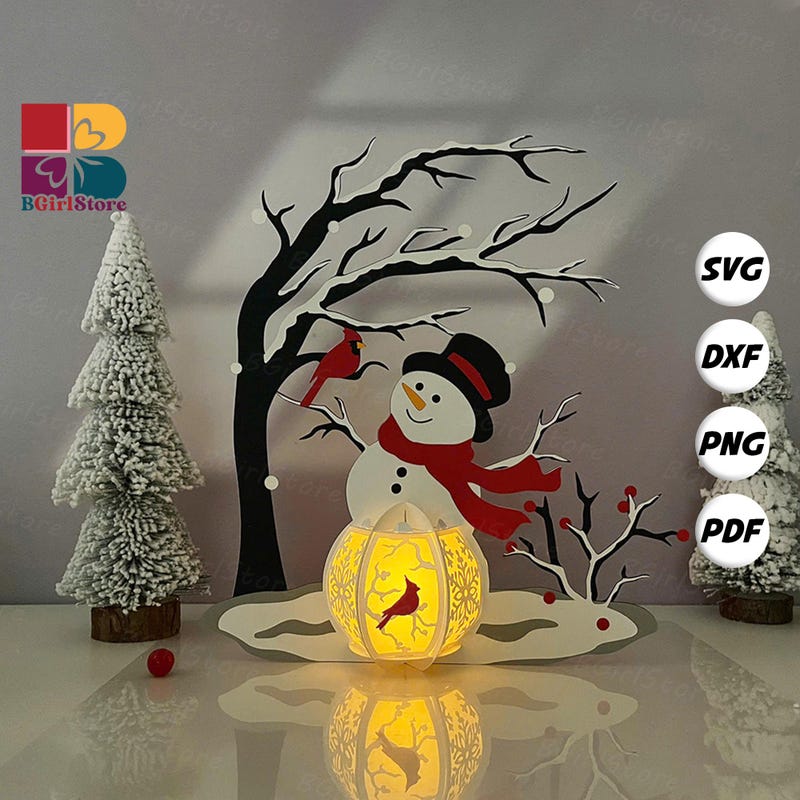 Snowmen Svg Lantern - Etsy