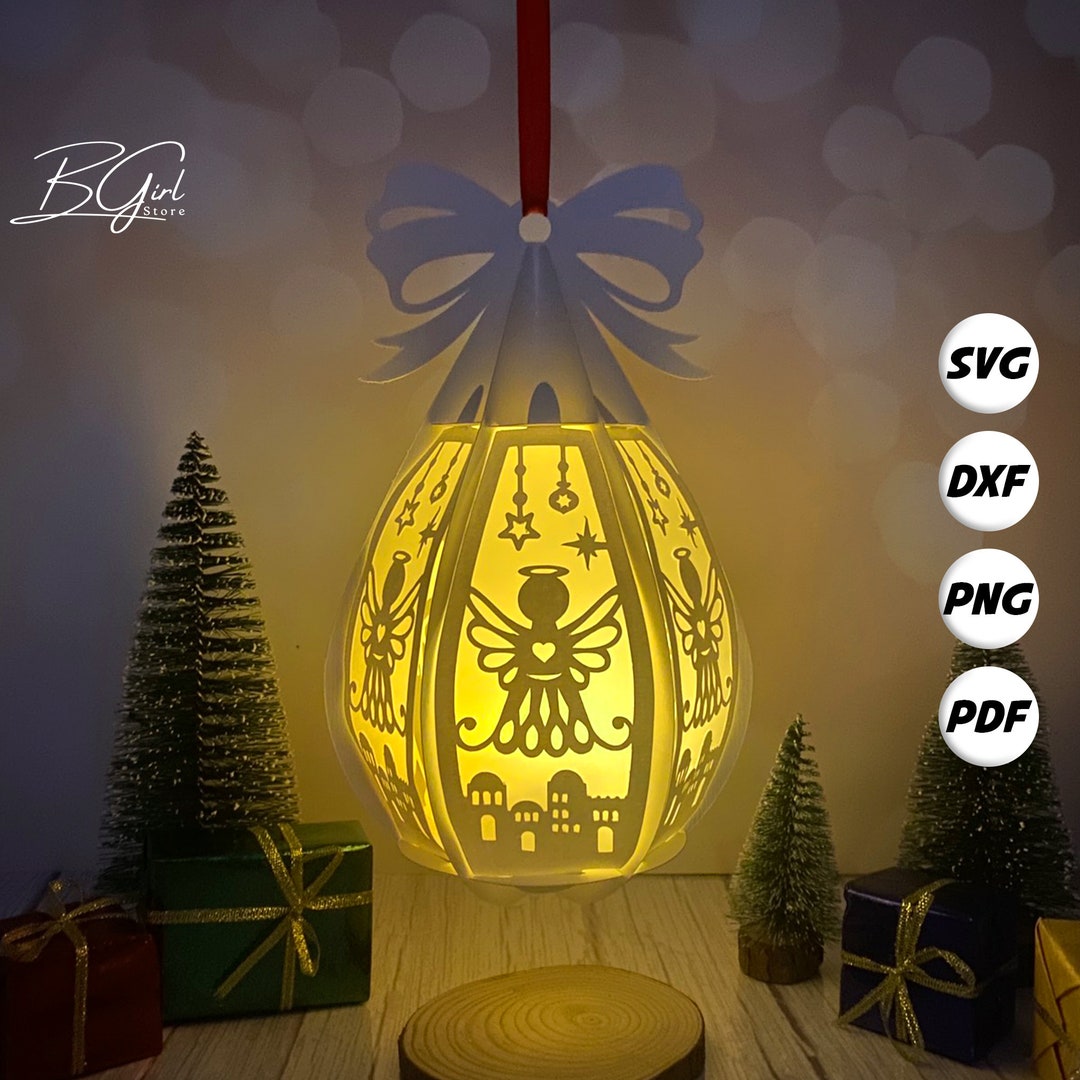 Christmas Angel Lantern Droplet SVG for Cricut Projects DIY, Paper ...