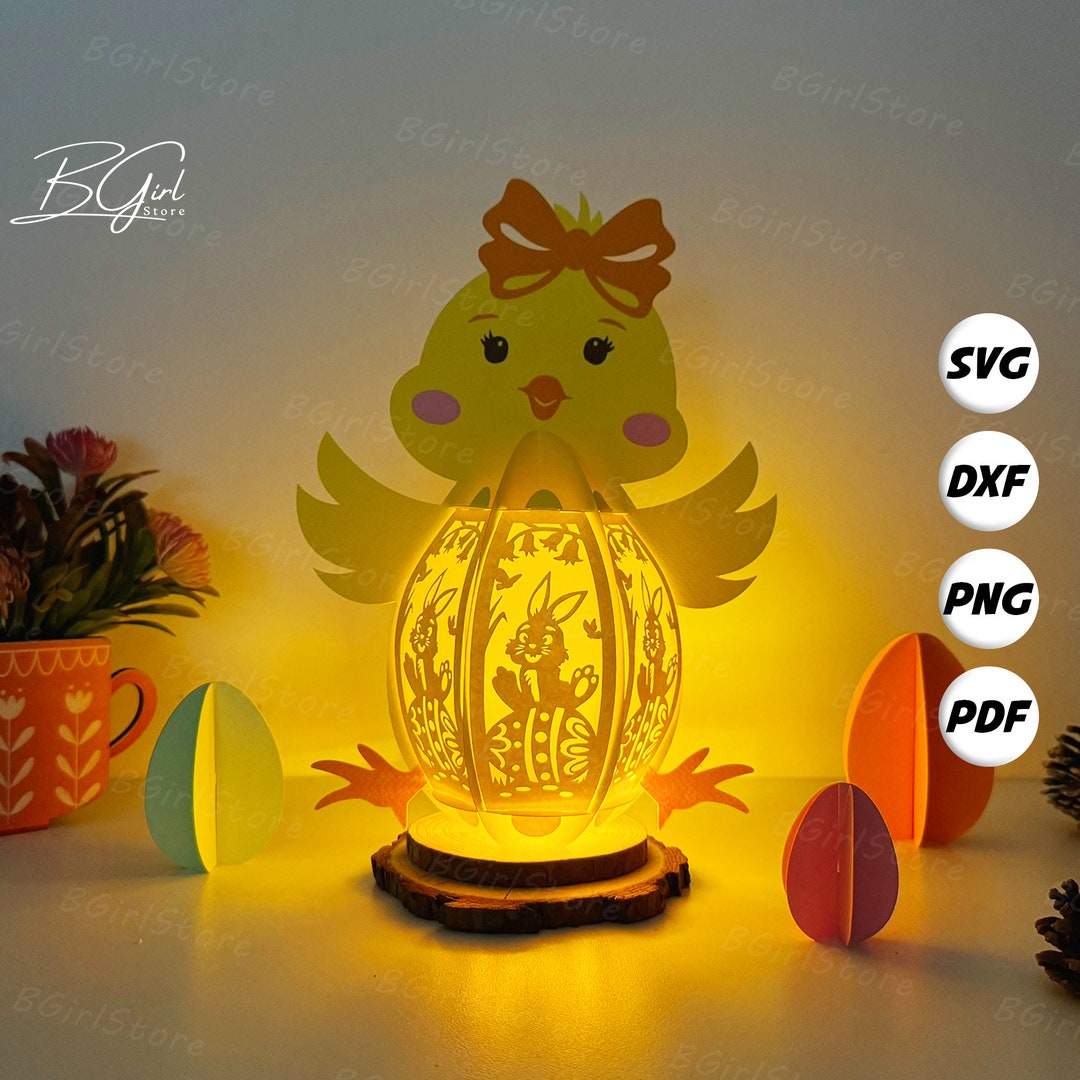 Lantern Chick Easter Lantern PDF, SVG, Studio Template - Easter Lantern ...