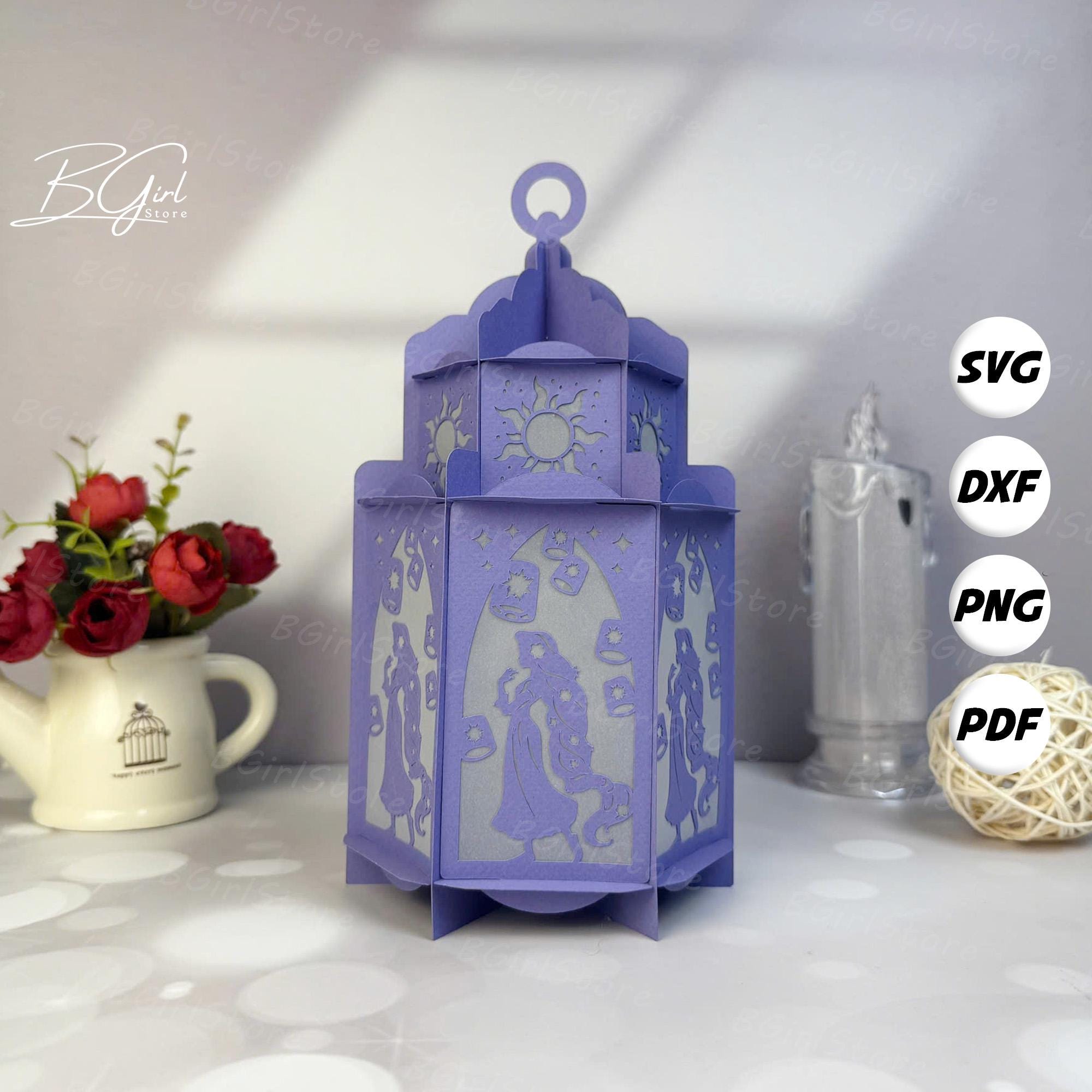 Princess Lantern PDF, SVG, Studio Template - DIY Princess Paper Cut ...