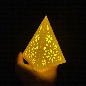 Christmas 4 Paper Cut Lantern Svg File, Christmas Pyramid Lantern Paper ...