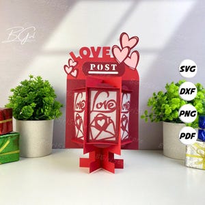Letter Box Valentine Lantern PDF, SVG, Studio Template - DIY Valentine ...