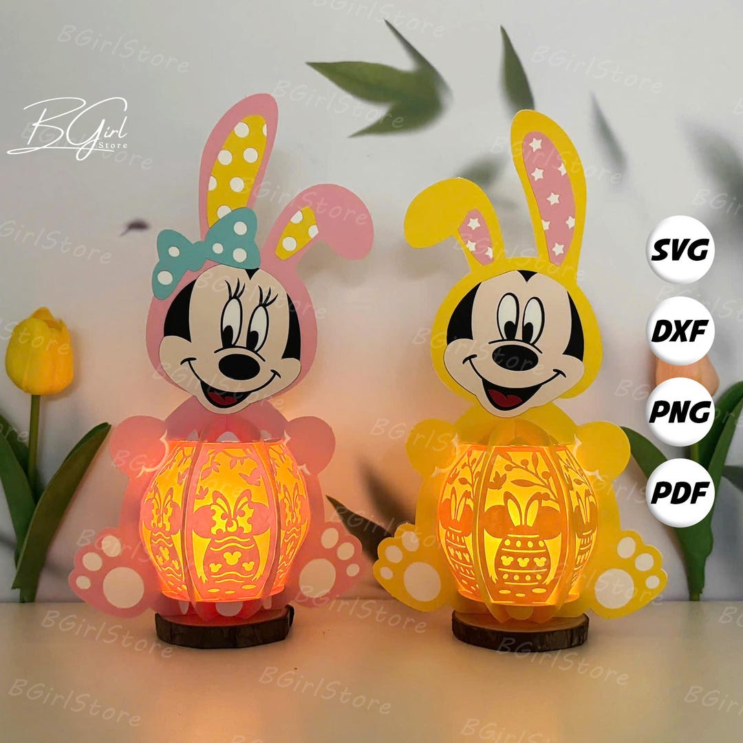 Pack 2 Laterne Maus Osterlaterne PDF, SVG, Studio Vorlage - DIY Ostern ...