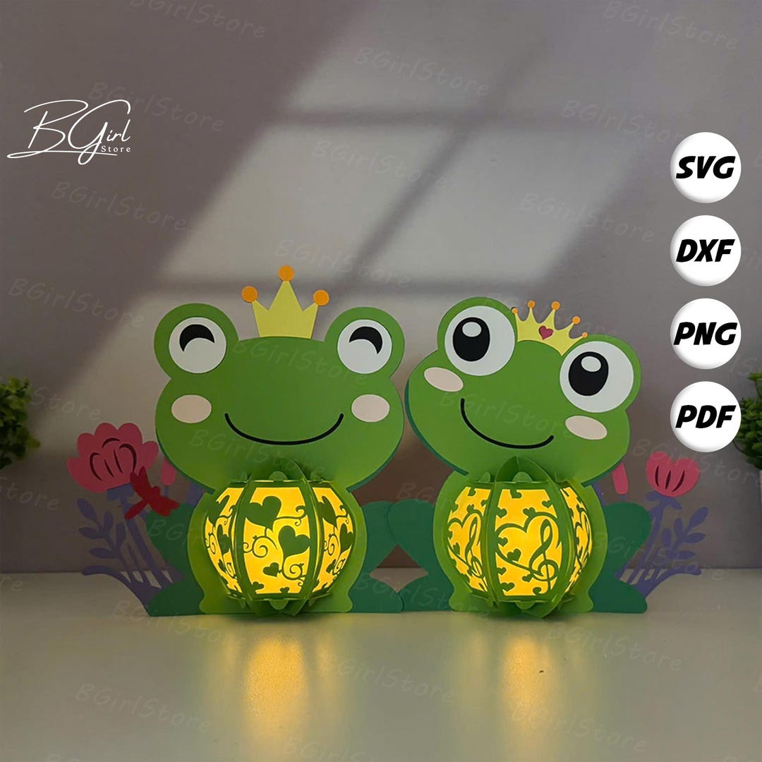 Frog Couple Lantern SVG - DIY Home Paper Lanterns - Paper Cutting ...