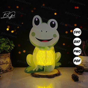 Frog Lantern PDF, SVG, Studio Template - DIY Frog Paper Cut Template ...