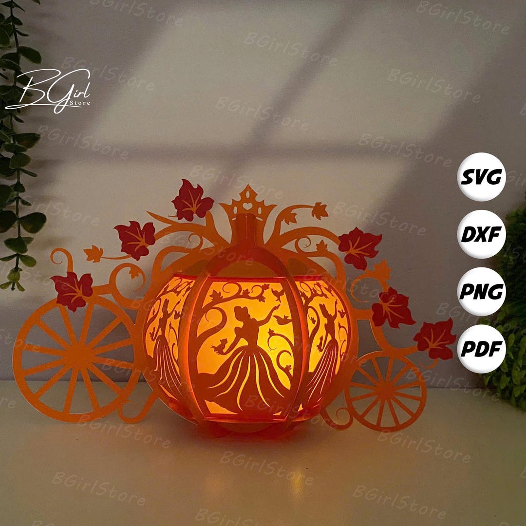 Princess Lantern PDF, SVG, Studio Template - DIY Princess Paper Cut ...