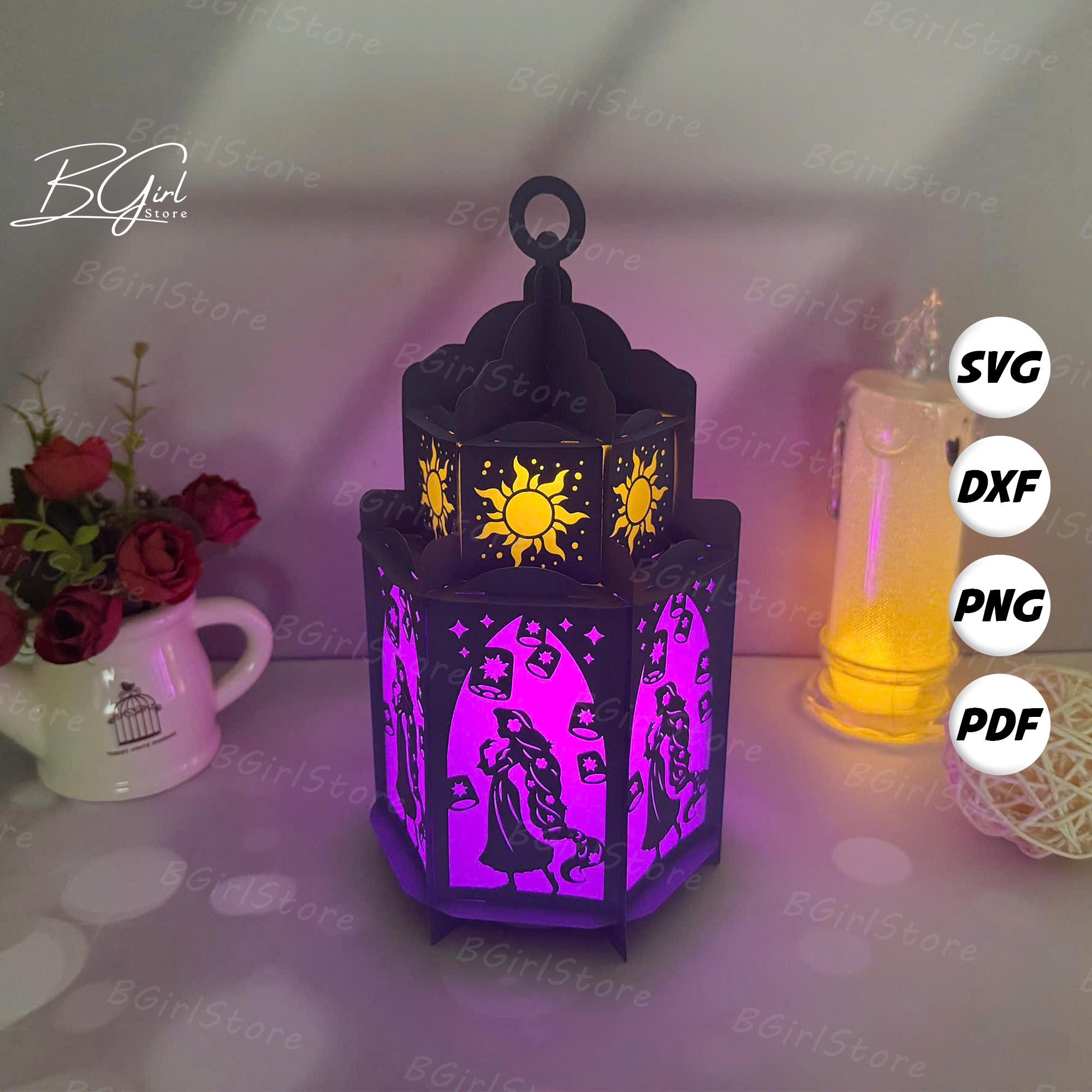 Princess Lantern PDF, SVG, Studio Template - DIY Princess Paper Cut ...